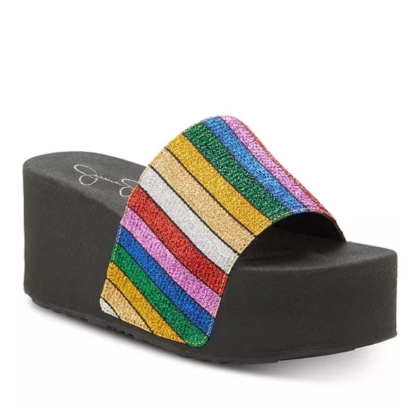 Jessica Simpson | Shoes | Jessica Simpson Rainbow Metallic Platform ...